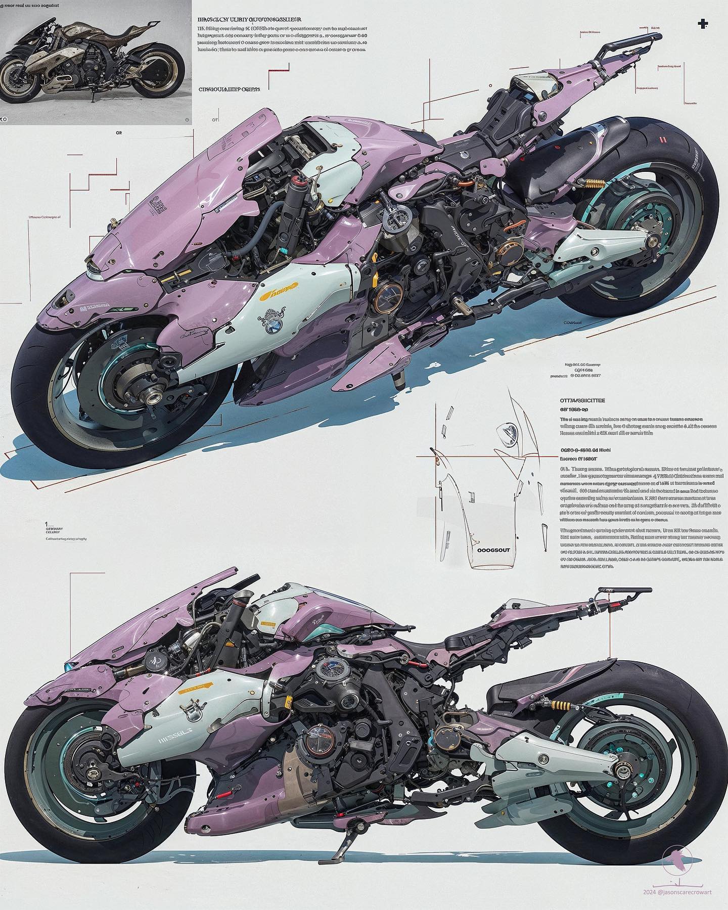 jasonscarecrowart: Futuristic Superbike Concept Board AI Art
